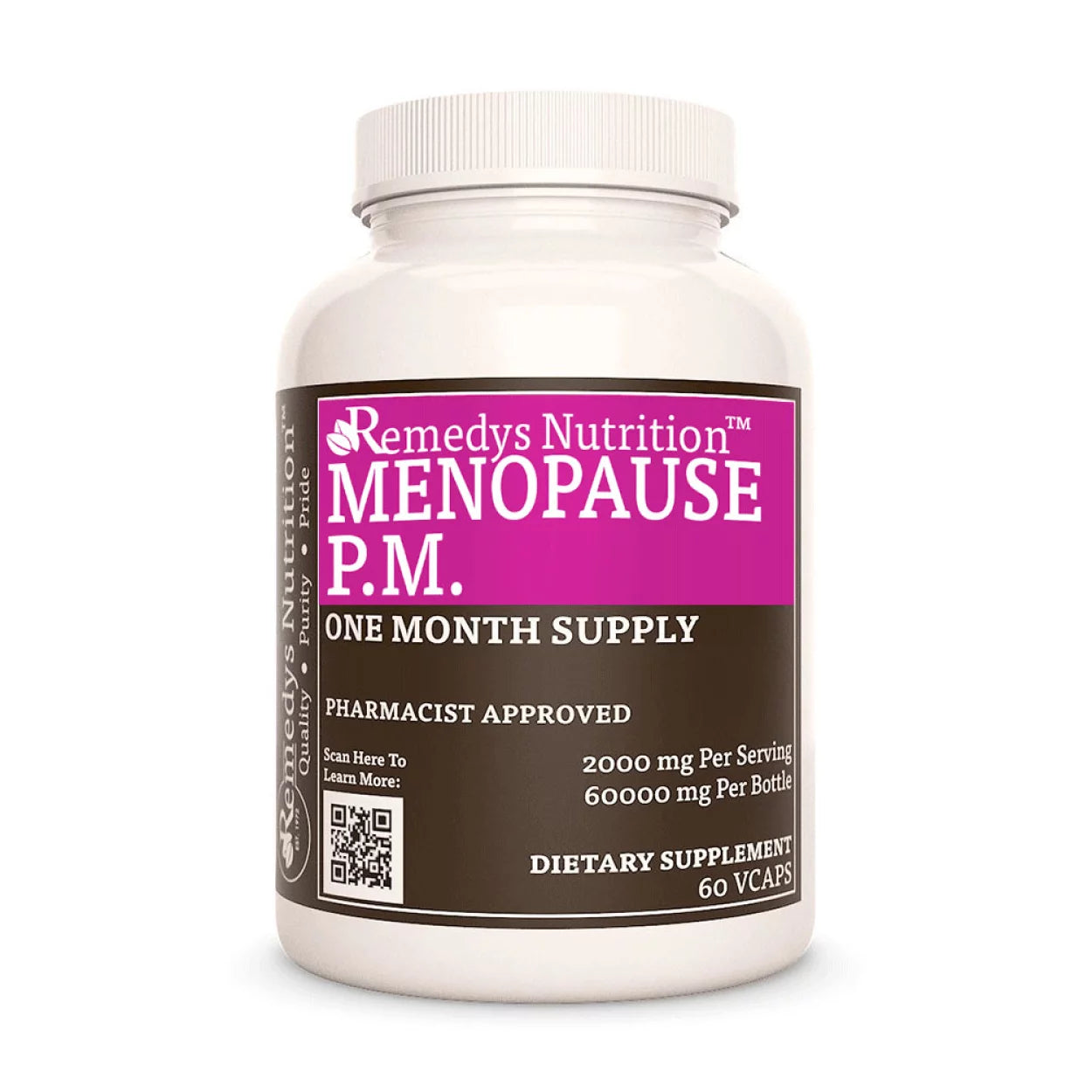 Menopause PM™ | 1000 mg, 60 Vegan Capsules [Pure, Hand-Crafted Herbal ...