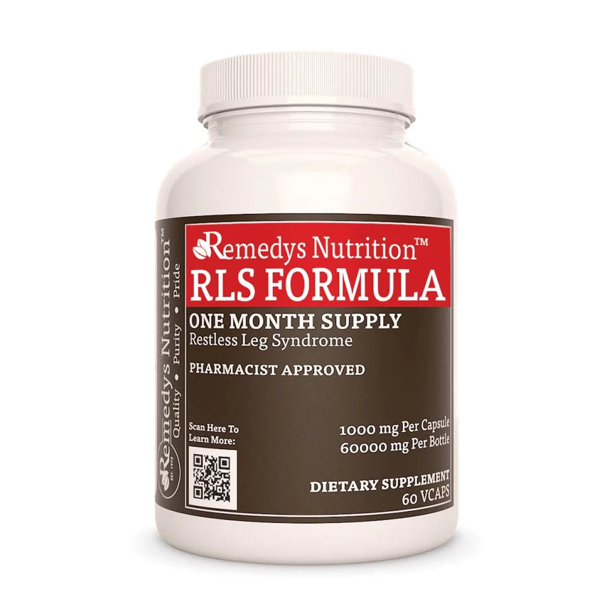 RLS [Restless Leg Syndrome] Formula | 1000 mg, 60 Capsules – Remedy's ...